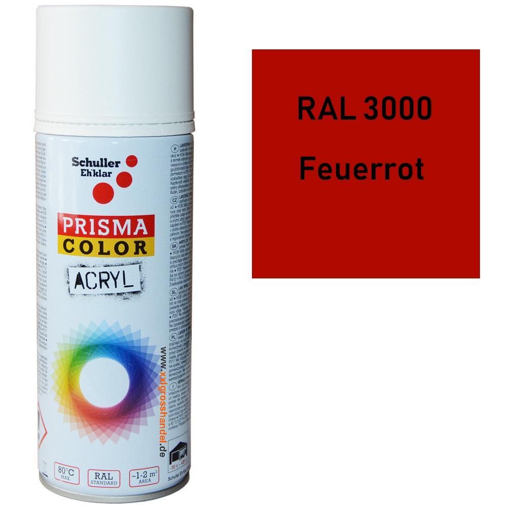 Laubner Store - Prisma Color Lackspray Acryllack Feuerrot RAL 3000, 400 ml